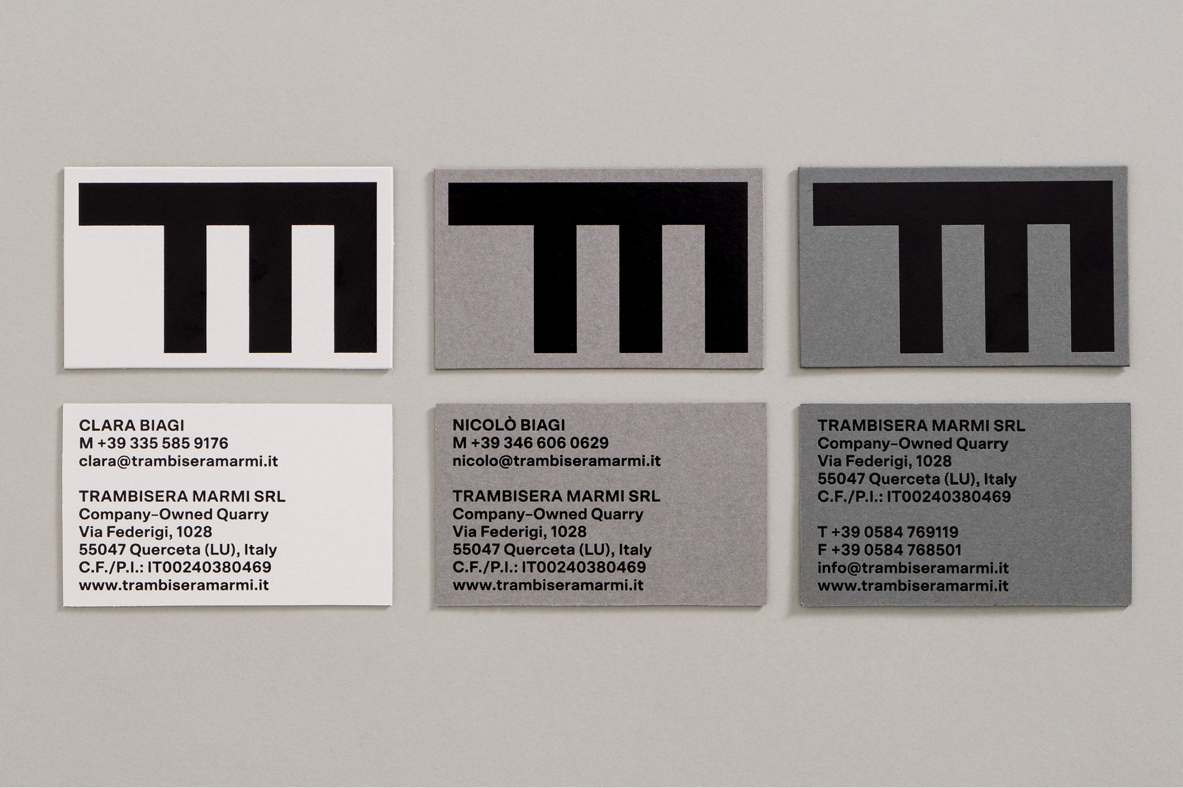 Due Studio | Trambisera Marmi Identity